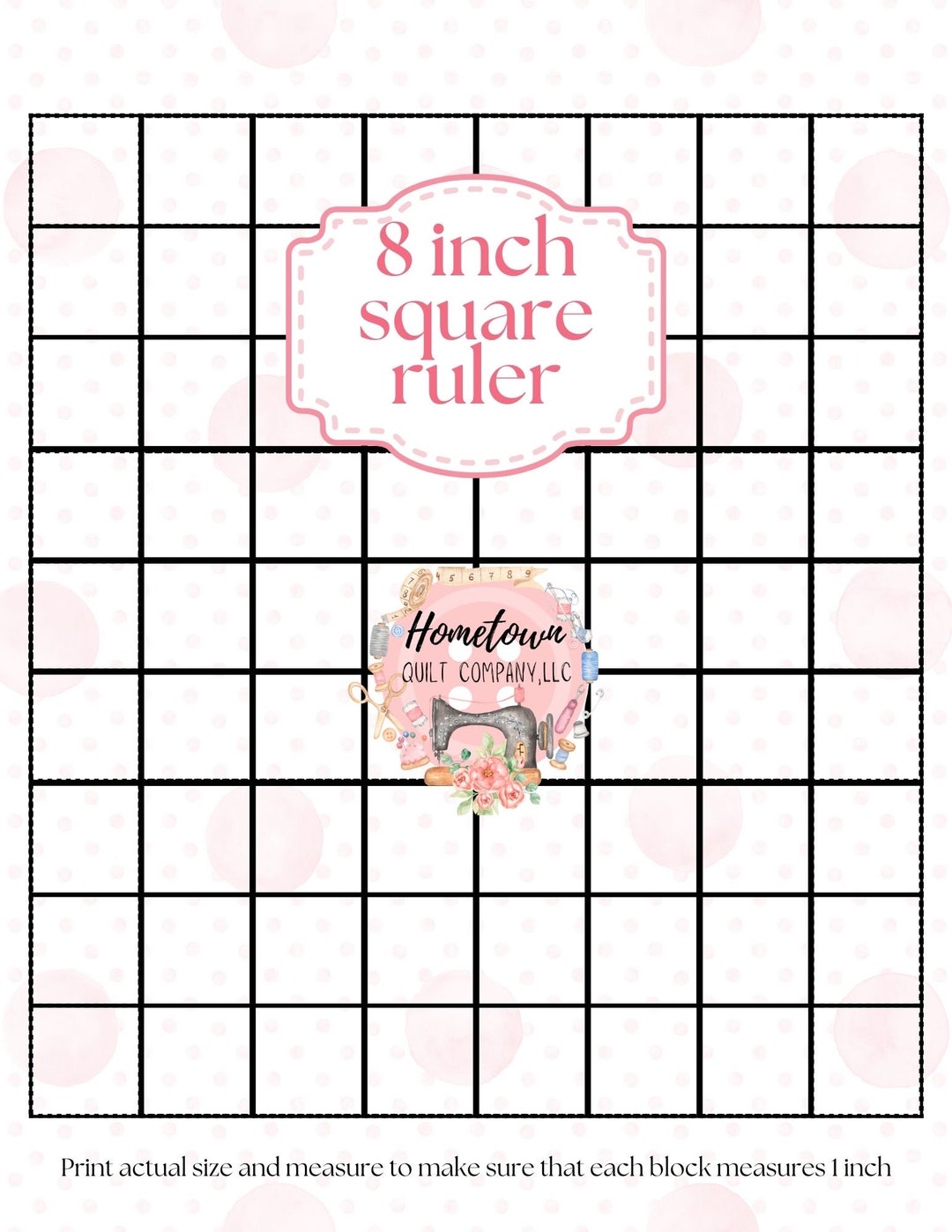 8 Inch Printable Square Ruler - Etsy