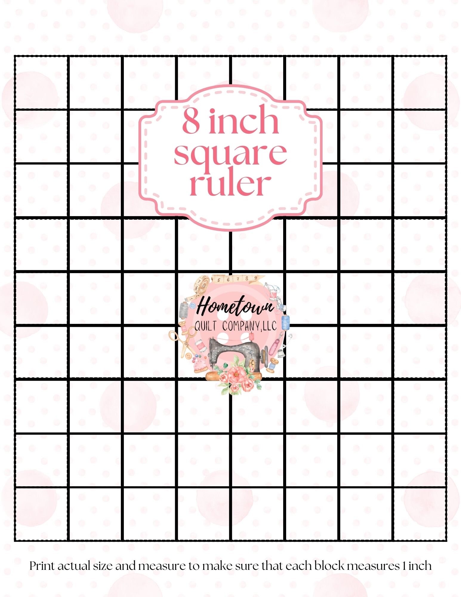 8 Inch Printable Square Ruler - Etsy