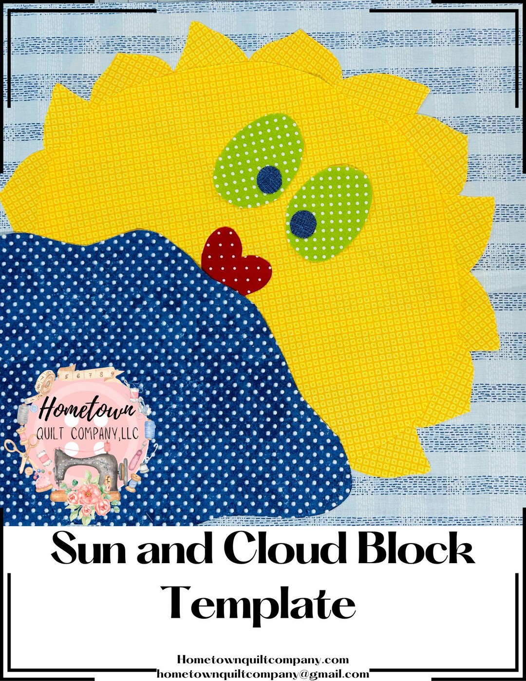 Sun and Cloud Block Template - Etsy