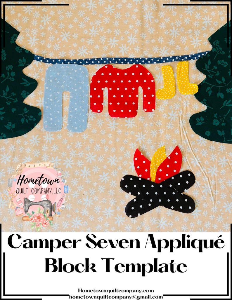 Camper Seven Appliqué Block Template - Etsy