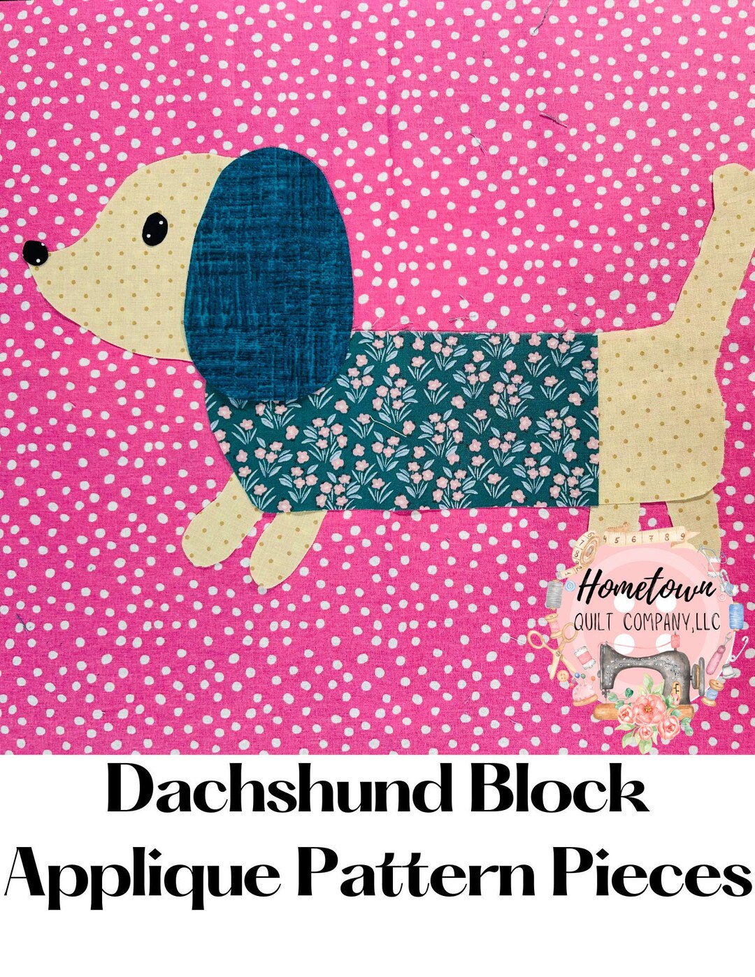 Dachshund Appliqué Quilt Block Pattern - Etsy