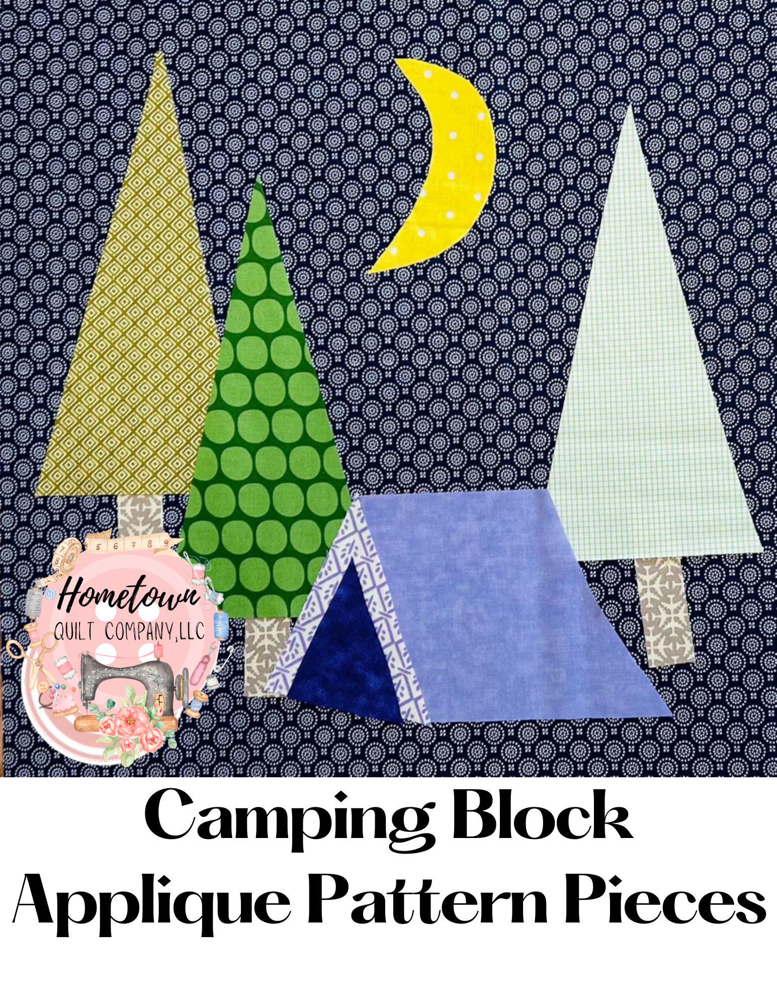 Camping Appliqué Quilt Block Pattern - Etsy