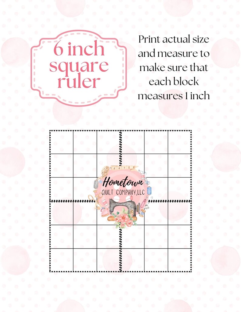 6 Inch Printable Square Ruler - Etsy