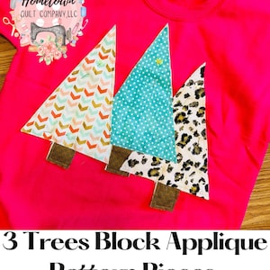 3 Trees Appliqué Quilt Block Pattern - Etsy