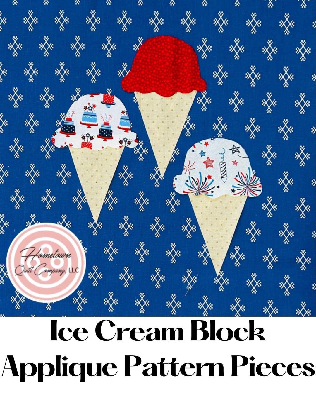 Ice Cream Appliqué Quilt Block Pattern - Etsy