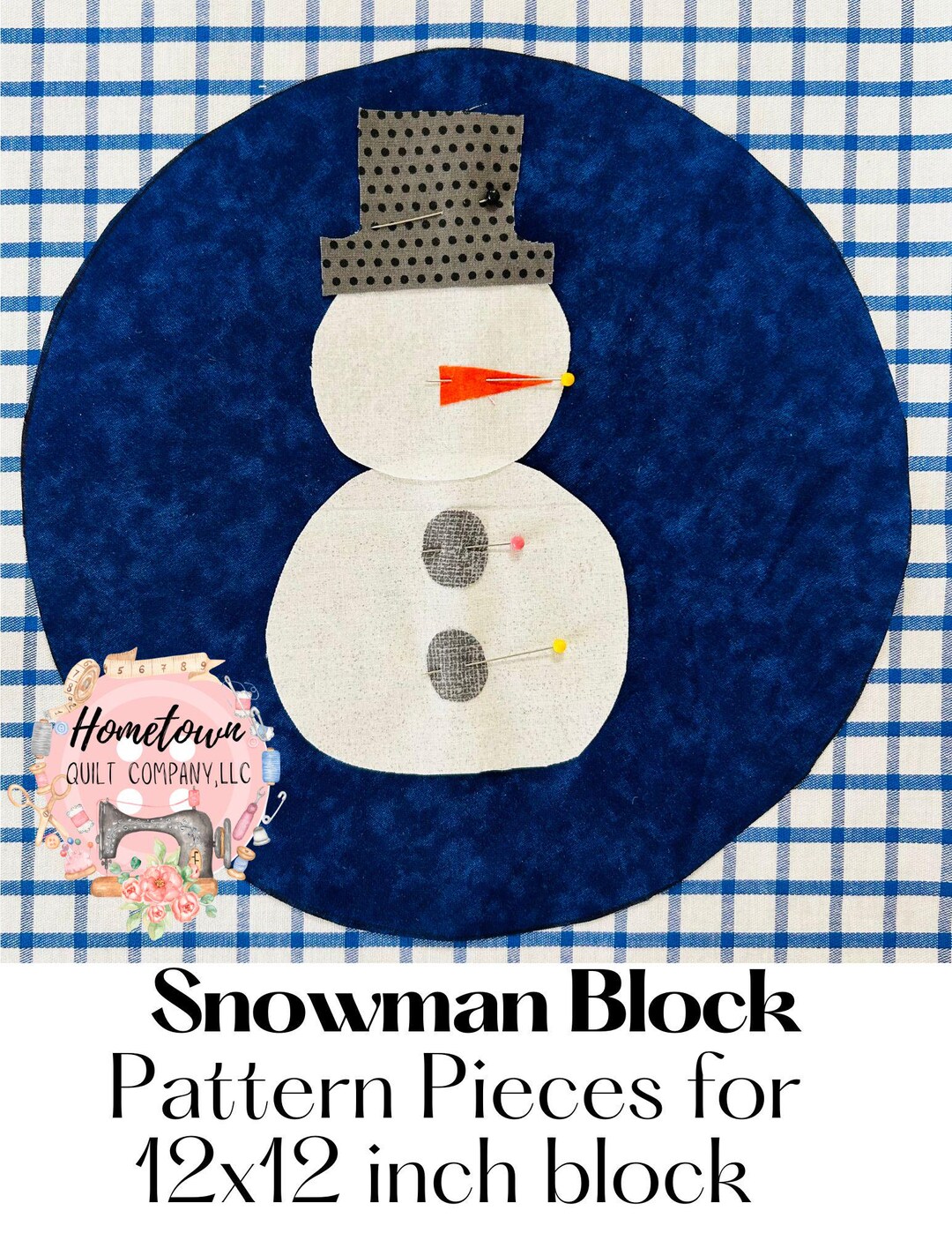Snowman Two Appliqué Quilt Block Pattern - Etsy