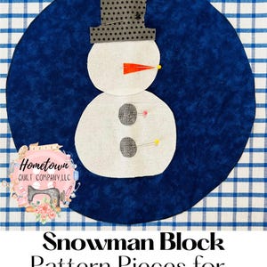 Snowman Two Appliqué Quilt Block Pattern - Etsy