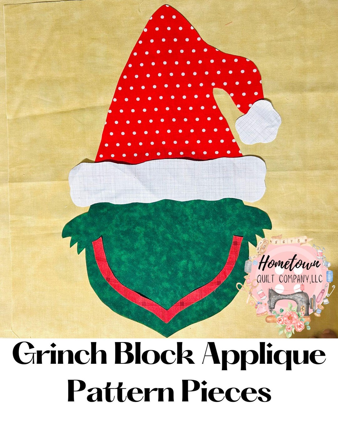 Grinch Appliqué Quilt Block Pattern - Etsy