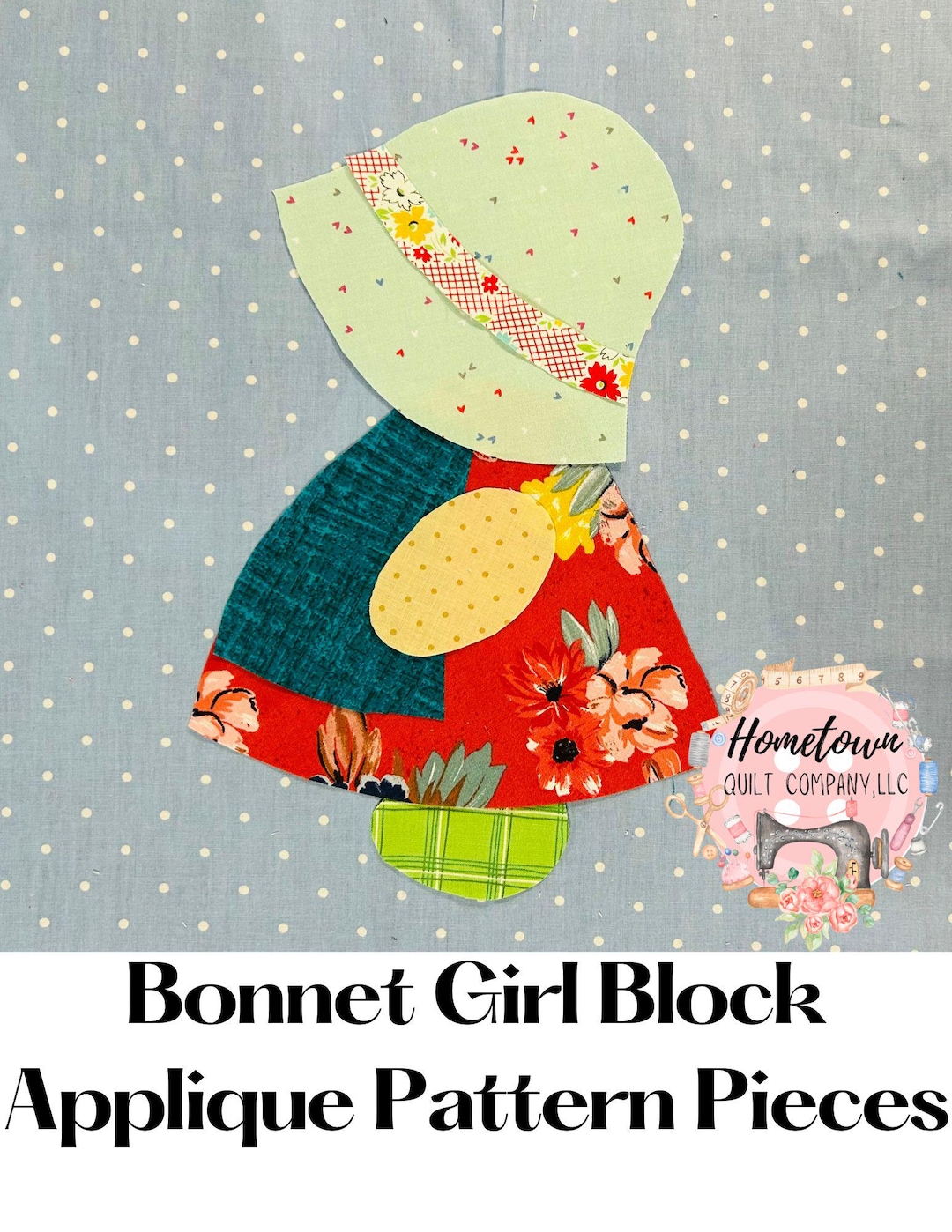 Bonnet Girl Appliqué Quilt Block Pattern - Etsy