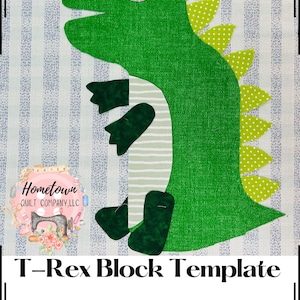 T-rex Block Template - Etsy