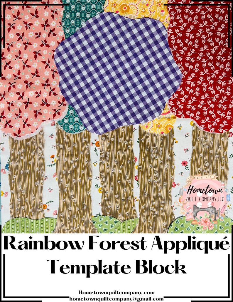 Rainbow Forest Block Template - Etsy