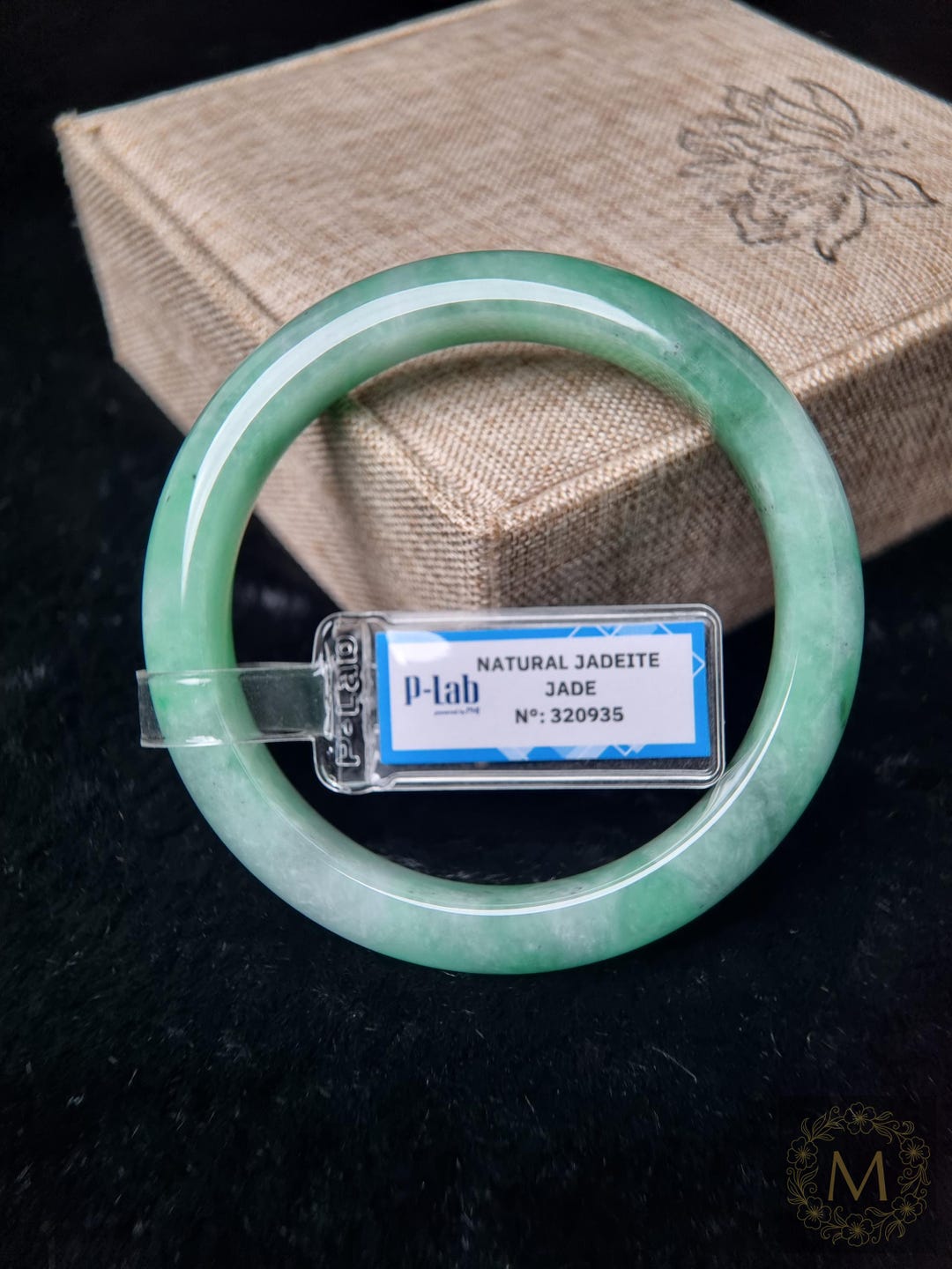 57mm Vintage Light Green Jadeite Bangle | Certified Gemstone Bracelet ...