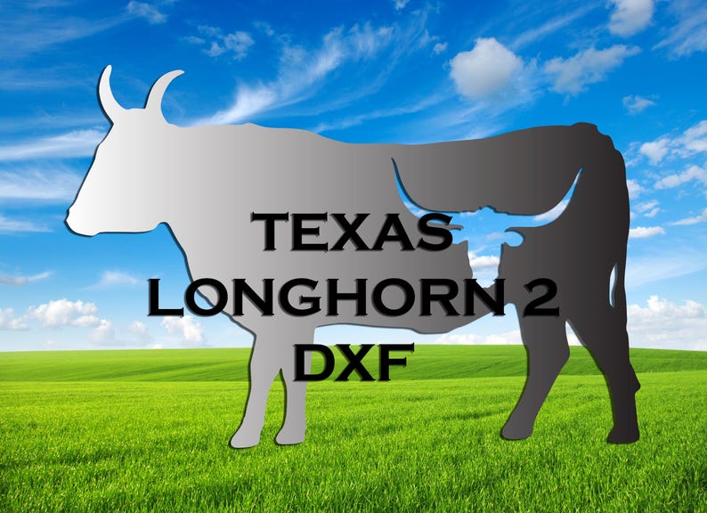 Texas Longhorn Cattle 2 - DXF and SVG Files - Etsy