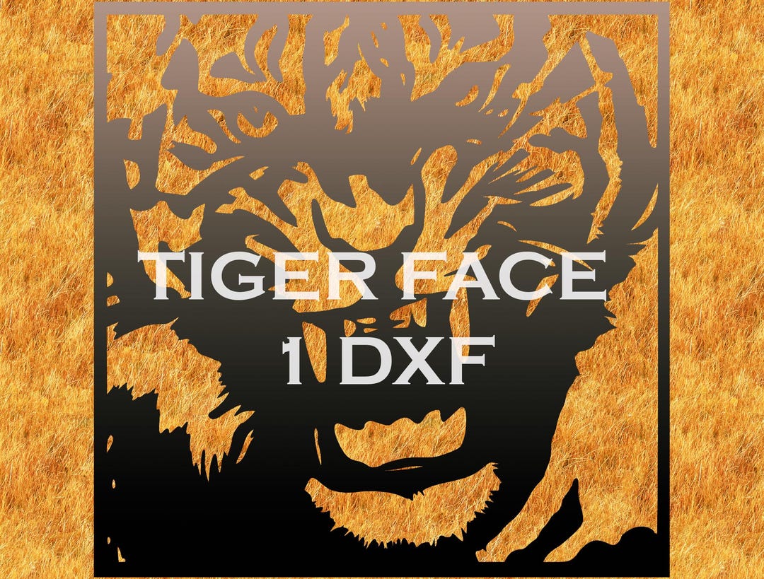 Tiger Face 1 - DXF and SVG Files - Etsy