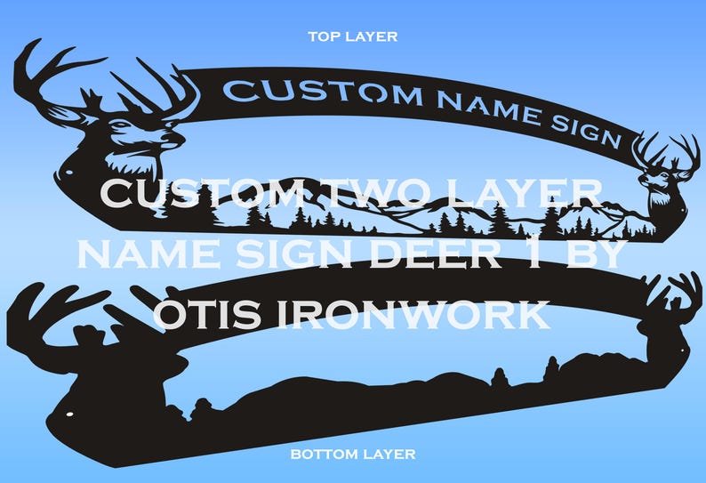 Custom Metal Deer Sign 1 - Unpainted - 44 Inches by 14.437 Inches ...