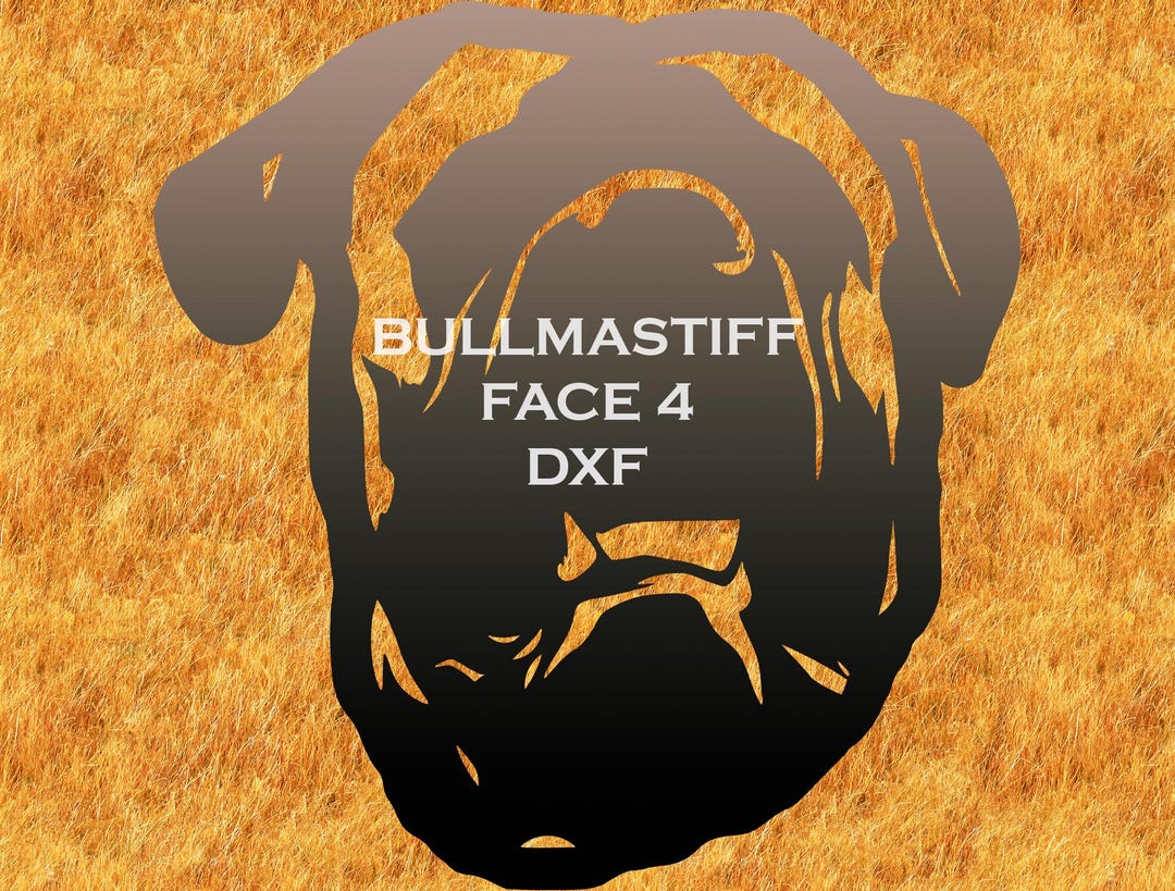 Bullmastiff Face 4 - DXF and SVG Files - Etsy