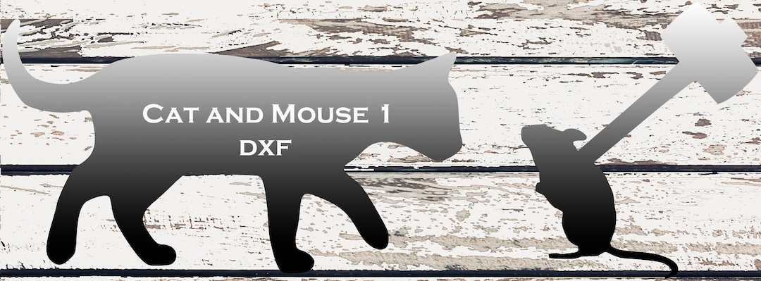 Cat 1 and Mouse 1 - DXF and SVG Files - Etsy