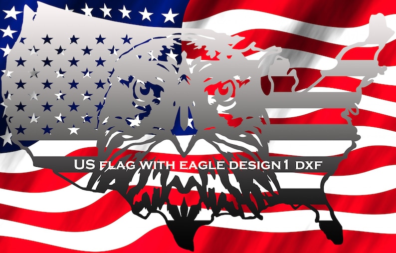 US Flag With Eagle Design 1 - DXF and SVG Files - Etsy