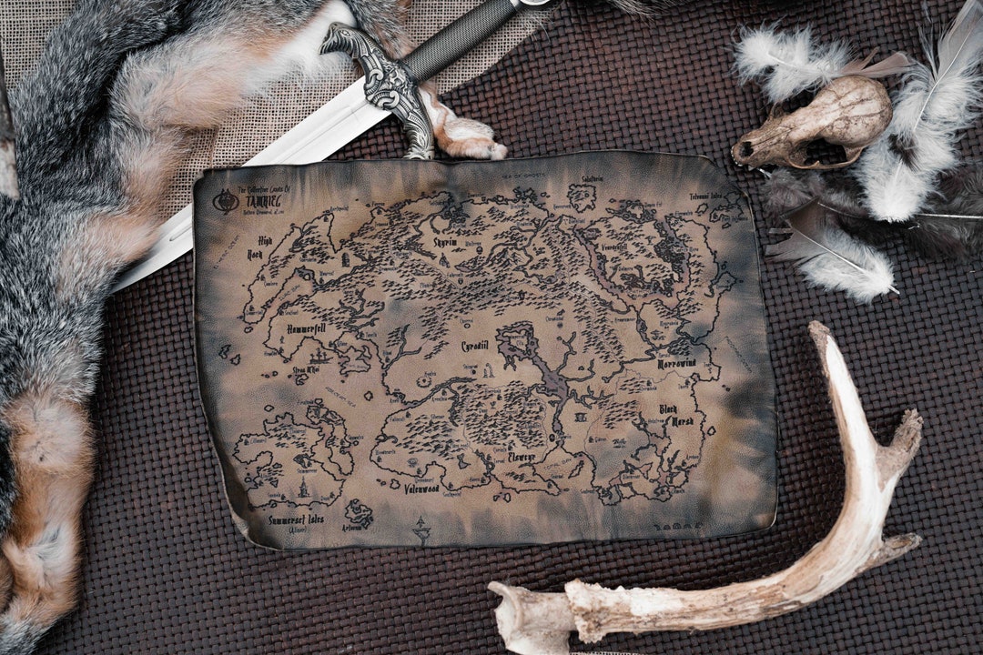Leather Tamriel Map - Etsy