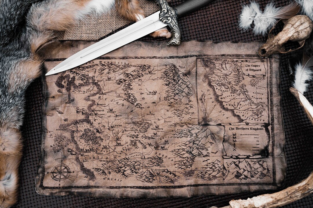 Leather Witcher Map - Etsy