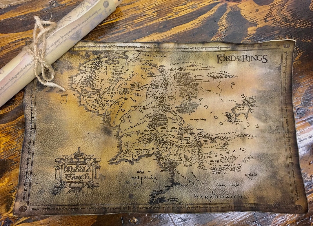 Leather Lord of the Rings Map - Etsy