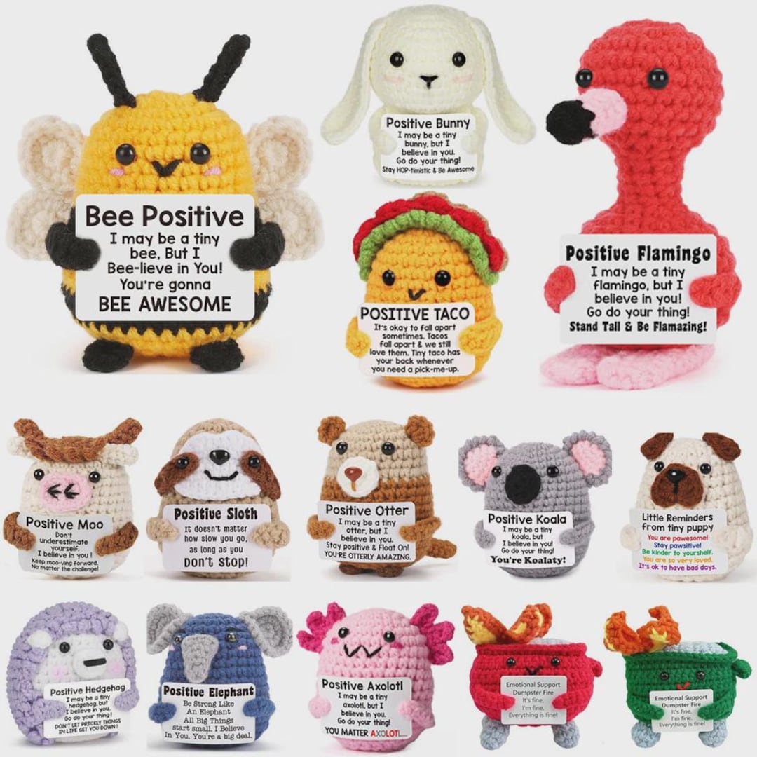 Handmade Crochet Positive Plushies – Cute Inspirational Amigurumi ...