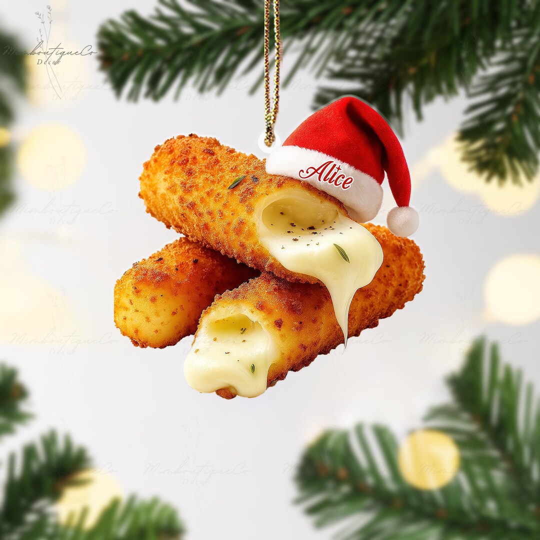 Personalized Santa Mozzarella Sticks Acrylic Ornament, Italian Italy ...