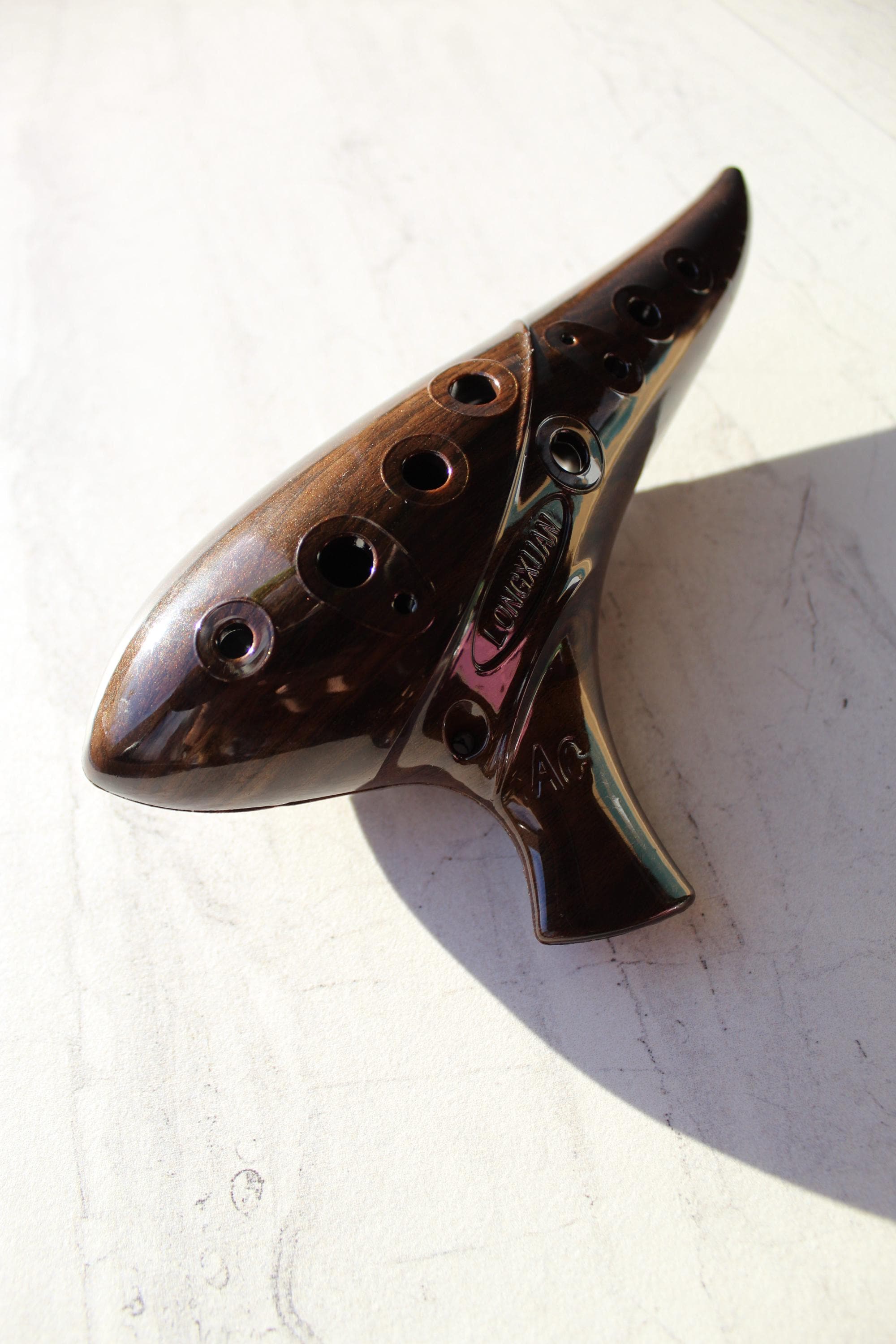 12-hole Resin Wood Ocarina | Earth-toned Wind Instrument | Beginner ...