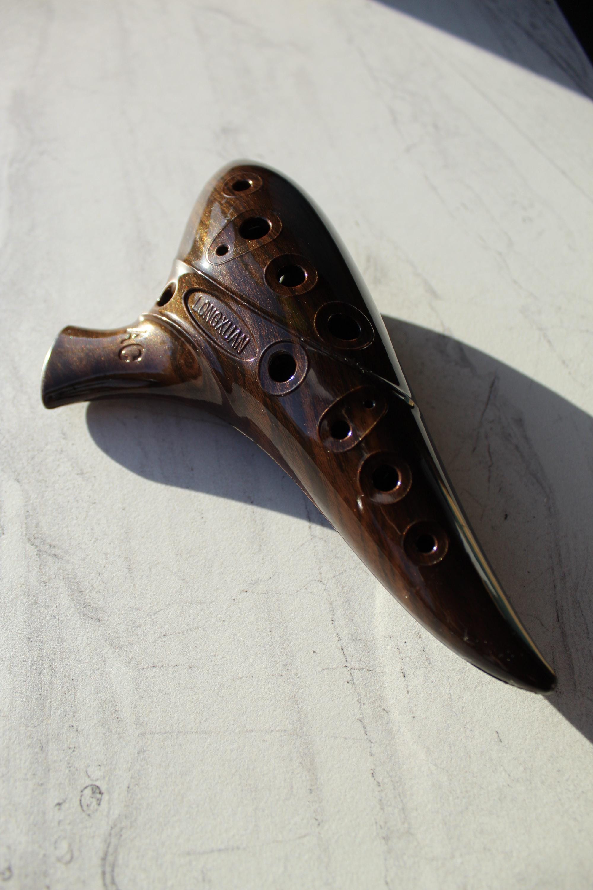 12-hole Resin Wood Ocarina | Earth-toned Wind Instrument | Beginner ...