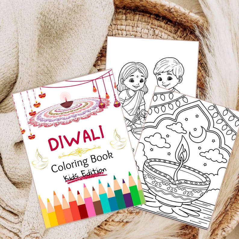 Diwali Coloring Book: Festive Pages for Toddlers (digital Download) - Etsy