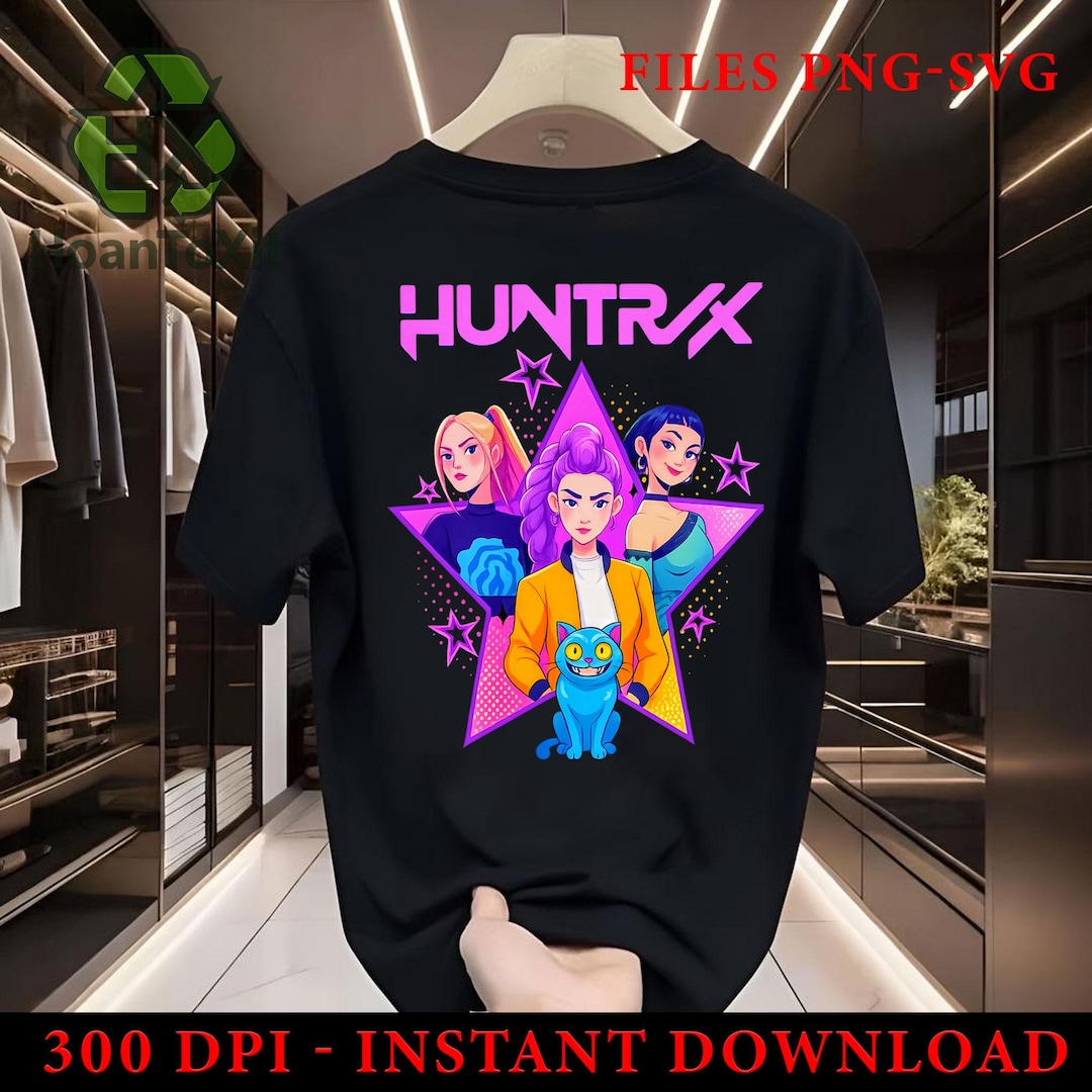 Huntrix Team Anime Girl Trio With Cat PNG, Cute Anime Characters ...