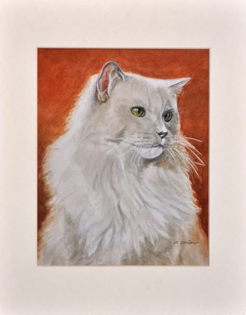 Ragdoll Cat Art, Ragdoll Cat Watercolor Print, Cat Portrait, White Long ...