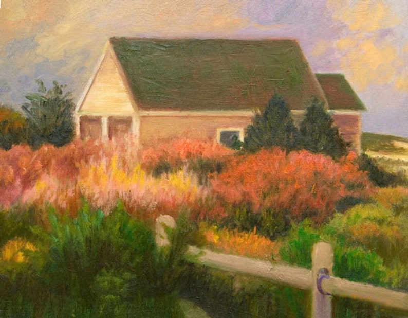 Cape Cod Landscape Cape Cod Cottage Art Print Cottage With - Etsy Denmark