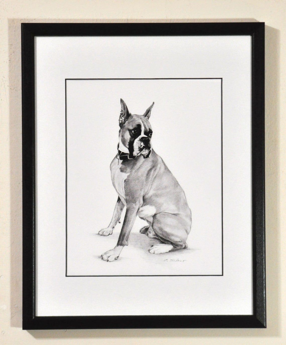 Boxer Dog Drawing Art Print Dog Pencil Drawing Dog Art - Etsy