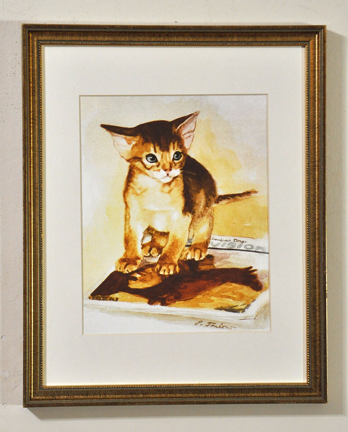 Cute Kitten, Abyssinian Cat Art Print, Abyssinian Kitten Art, Aby Cat ...