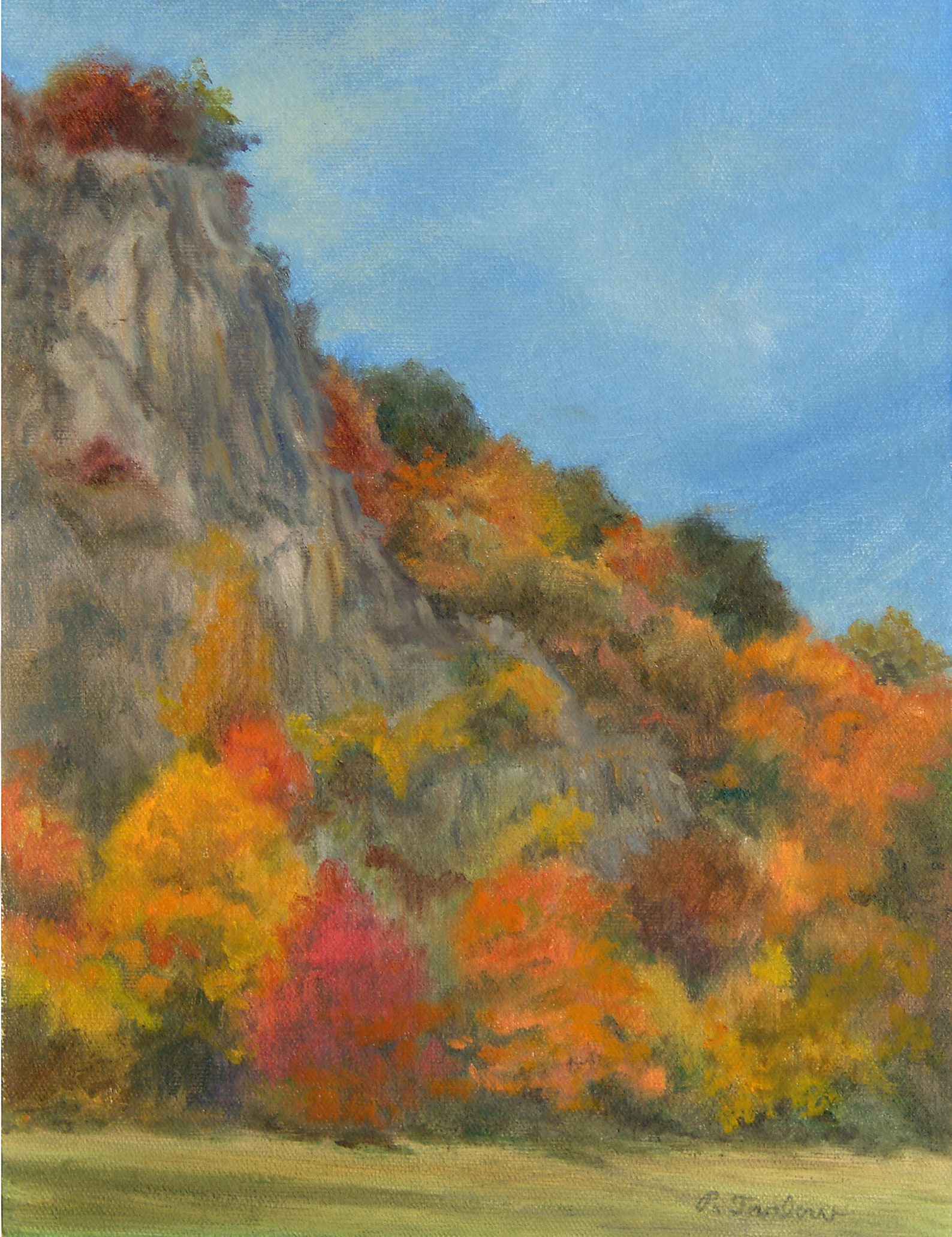 Hook Mountain Fall Landscape Art Print, Nyack, NY, Autumn Oil Painting ...