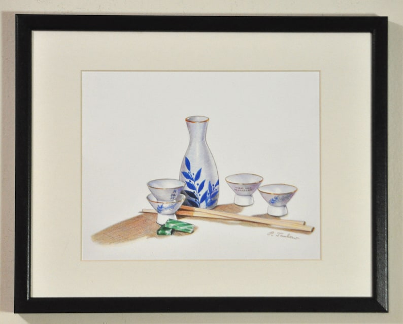 Japanese Sake Food Art Japanese Sake Set Art Print Kitchen - Etsy