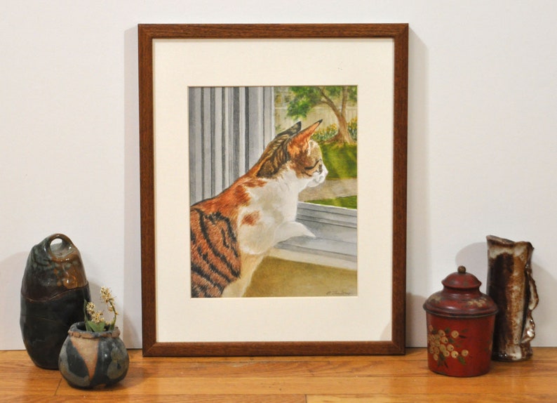 Orange Tabby Print Orange and White Tabby Cat Art Calico | Etsy