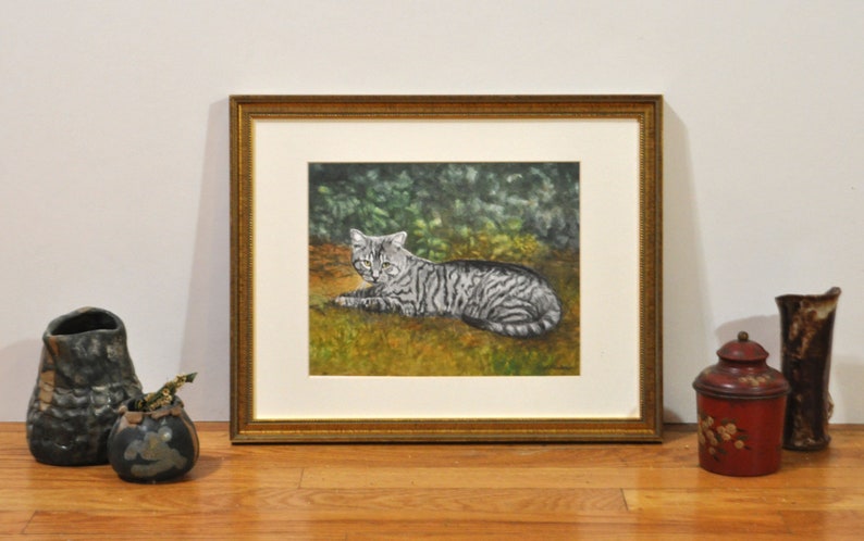 Tabby Cat Art Print Tabby Cat Watercolor Tiger Striped Tabby | Etsy