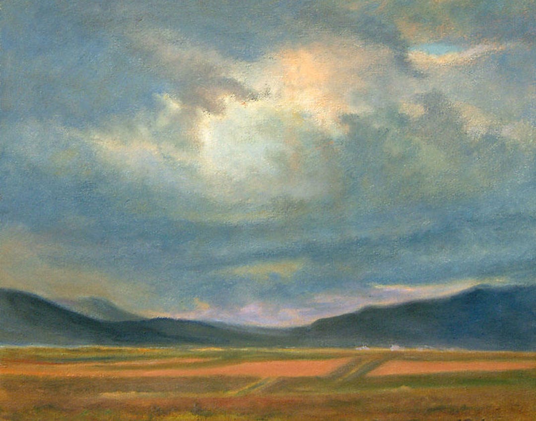 New Mexico Artwork, Southwest Art Print, Dramatic Sky Scene, Rio Grande ...