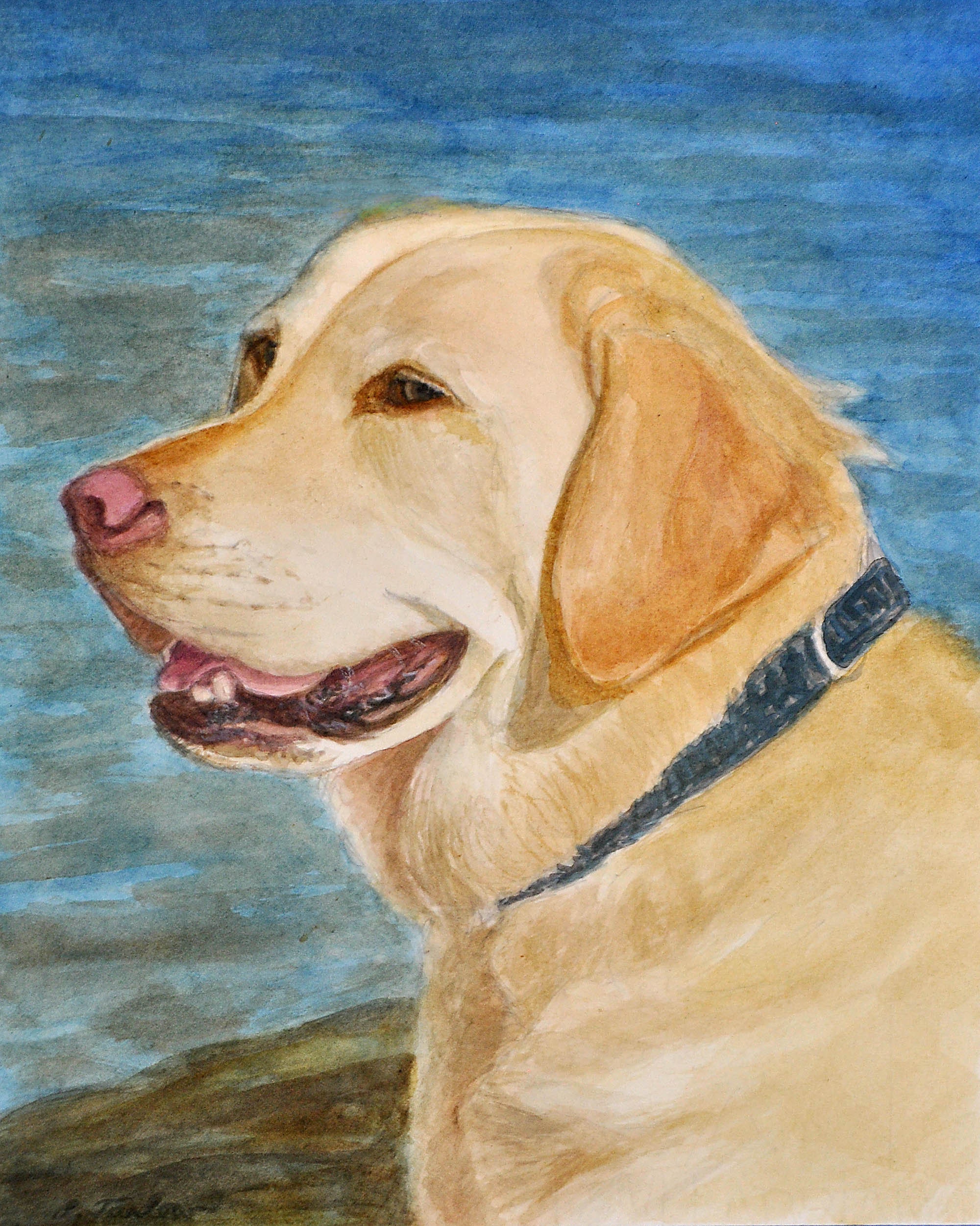 Yellow Lab Portrait Art Yellow Labrador Retriever at - Etsy