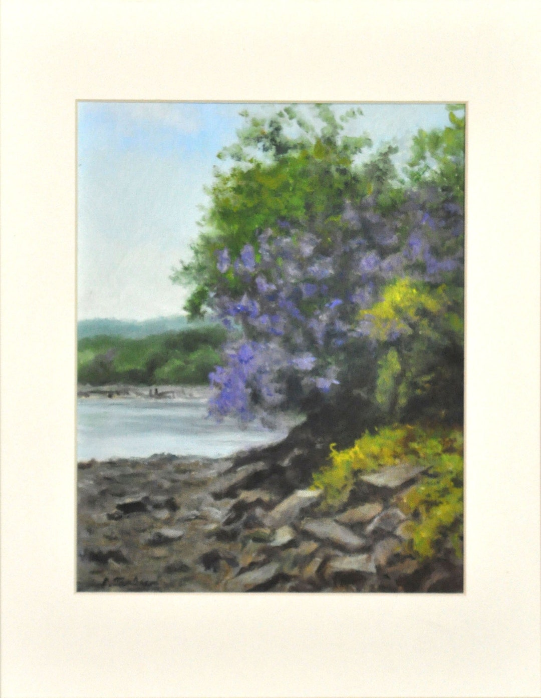 Purple Blossoms Hudson River Nyack Art Print, Hudson Oil Landscape ...
