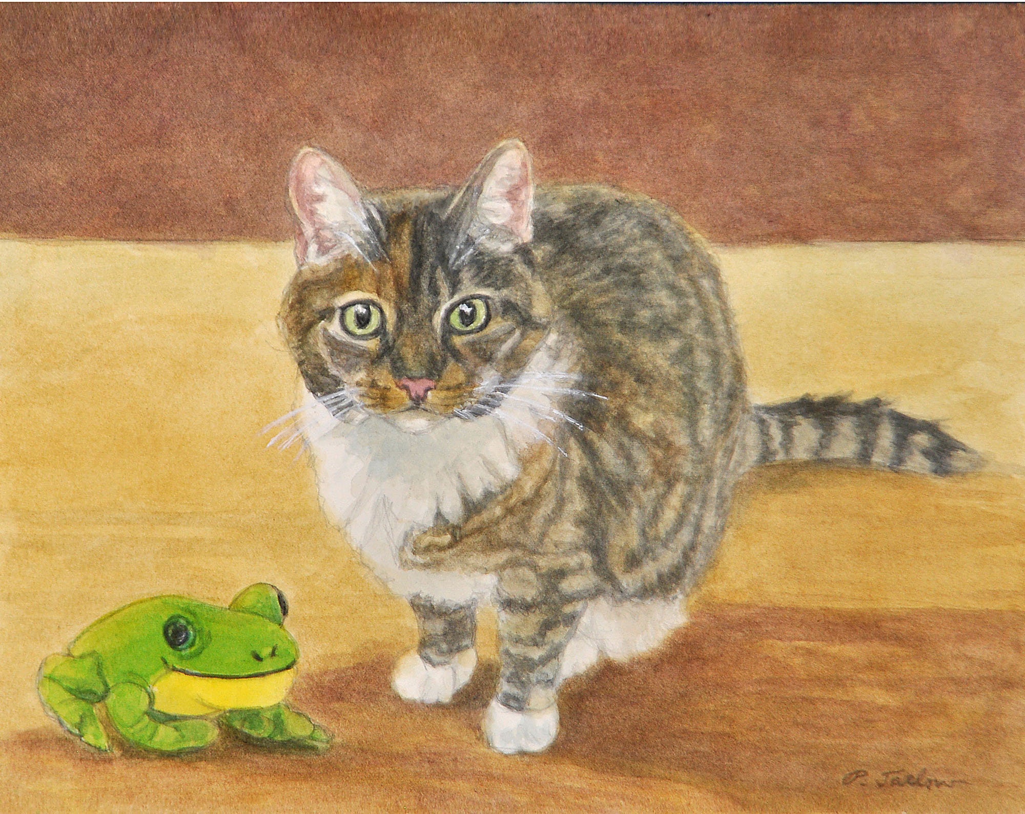 Tabby Cat Watercolor Art Print Tabby Cat Wall Art Cat Art - Etsy