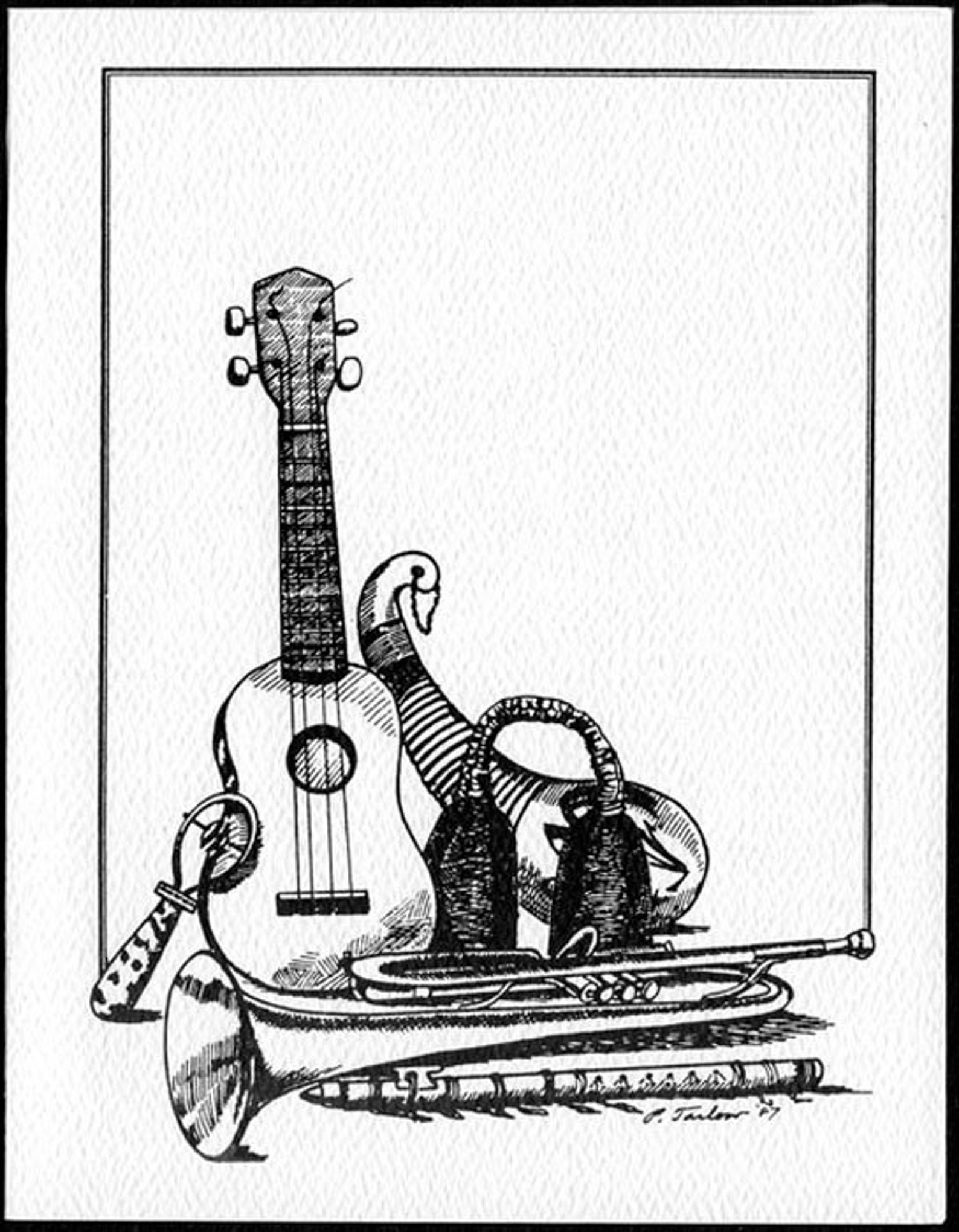 Music Pen and Ink Notecards World Instruments Cards Music - Etsy