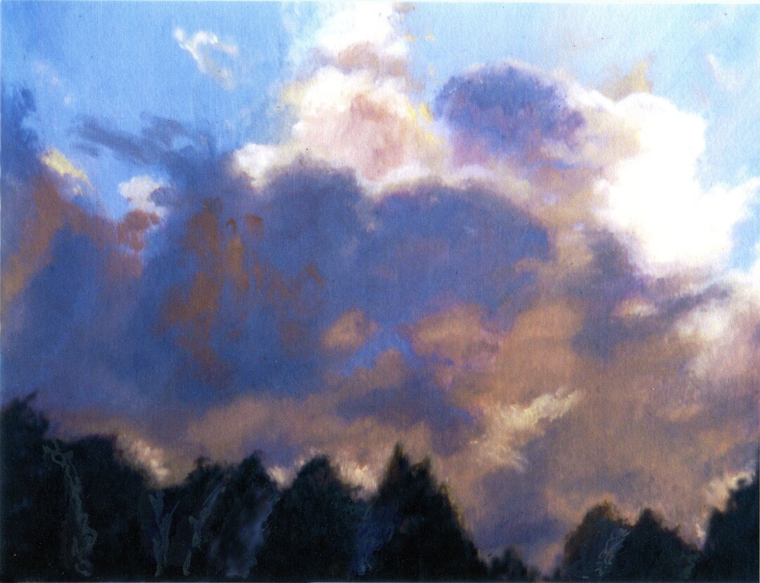 Dramatic Clouds Art Print, Cloud Painting, Sky Art Print, Cloud ...