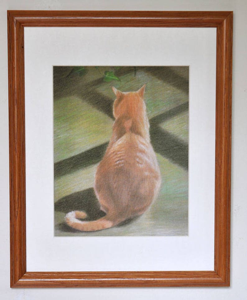 Orange Tabby Cat Art Print Orange Cat Drawing Cat Art Print - Etsy