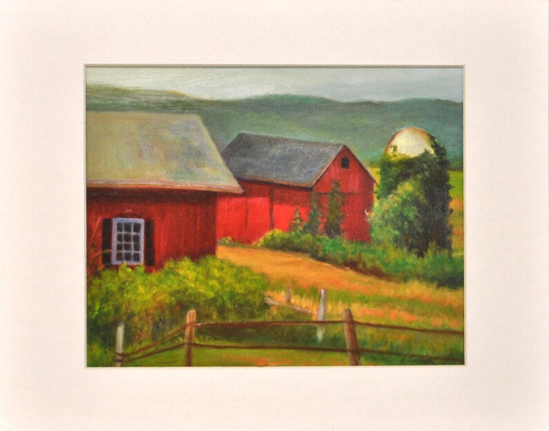 Red Barns Art Print Barns and Silo Print Summertime Farm - Etsy