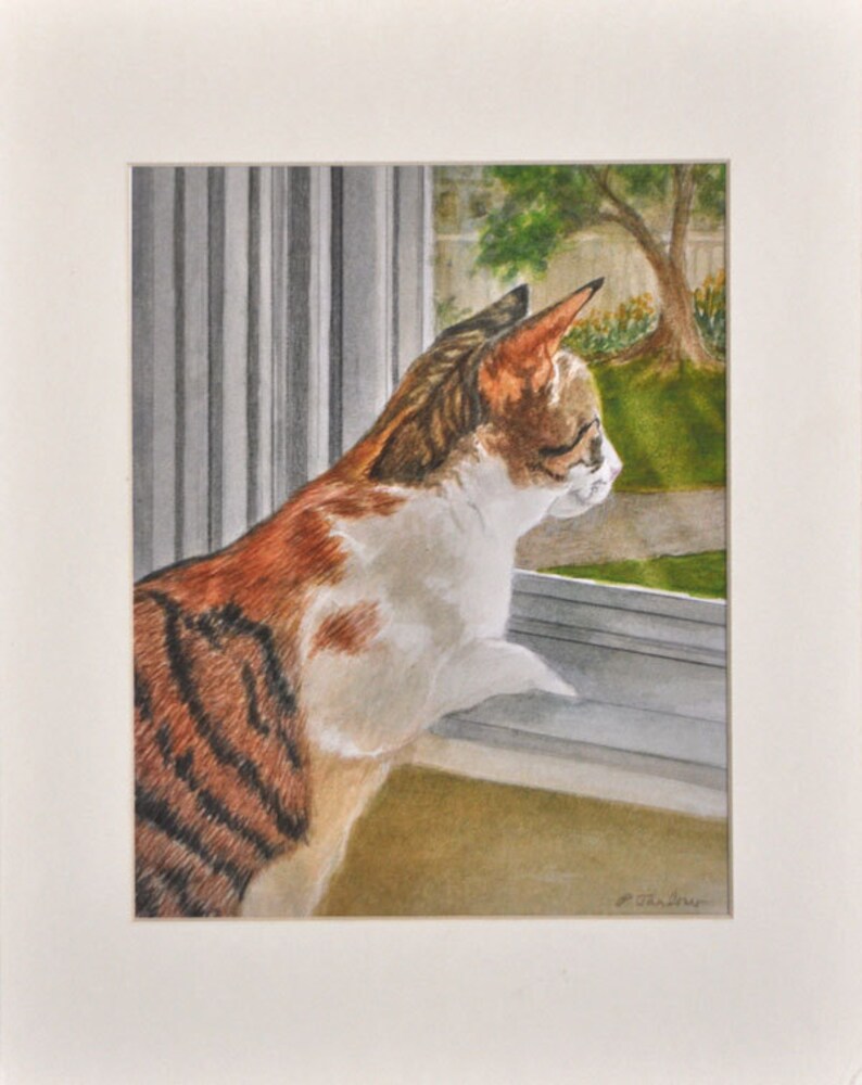 Orange Tabby Print Orange and White Tabby Cat Art Calico | Etsy