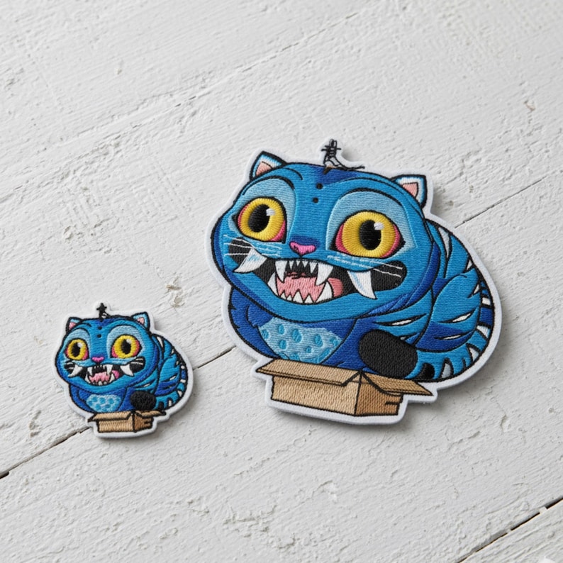 Blue Tiger Embroidered Iron-on Patch | Anime Style Demon Hunter ...