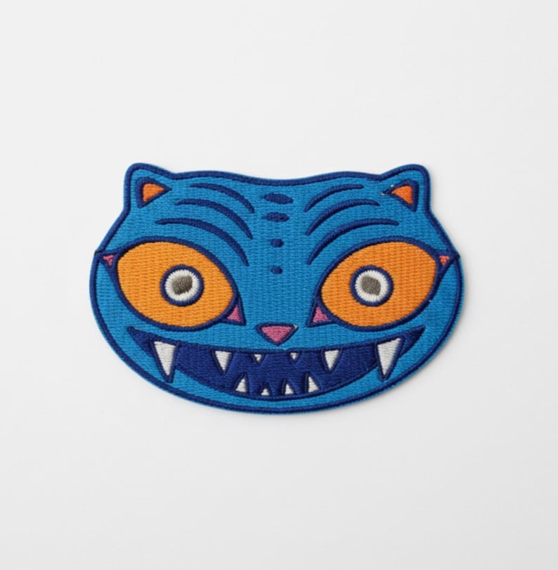 Blue Tiger Embroidered Iron-on Patch | Anime Style Demon Hunter ...